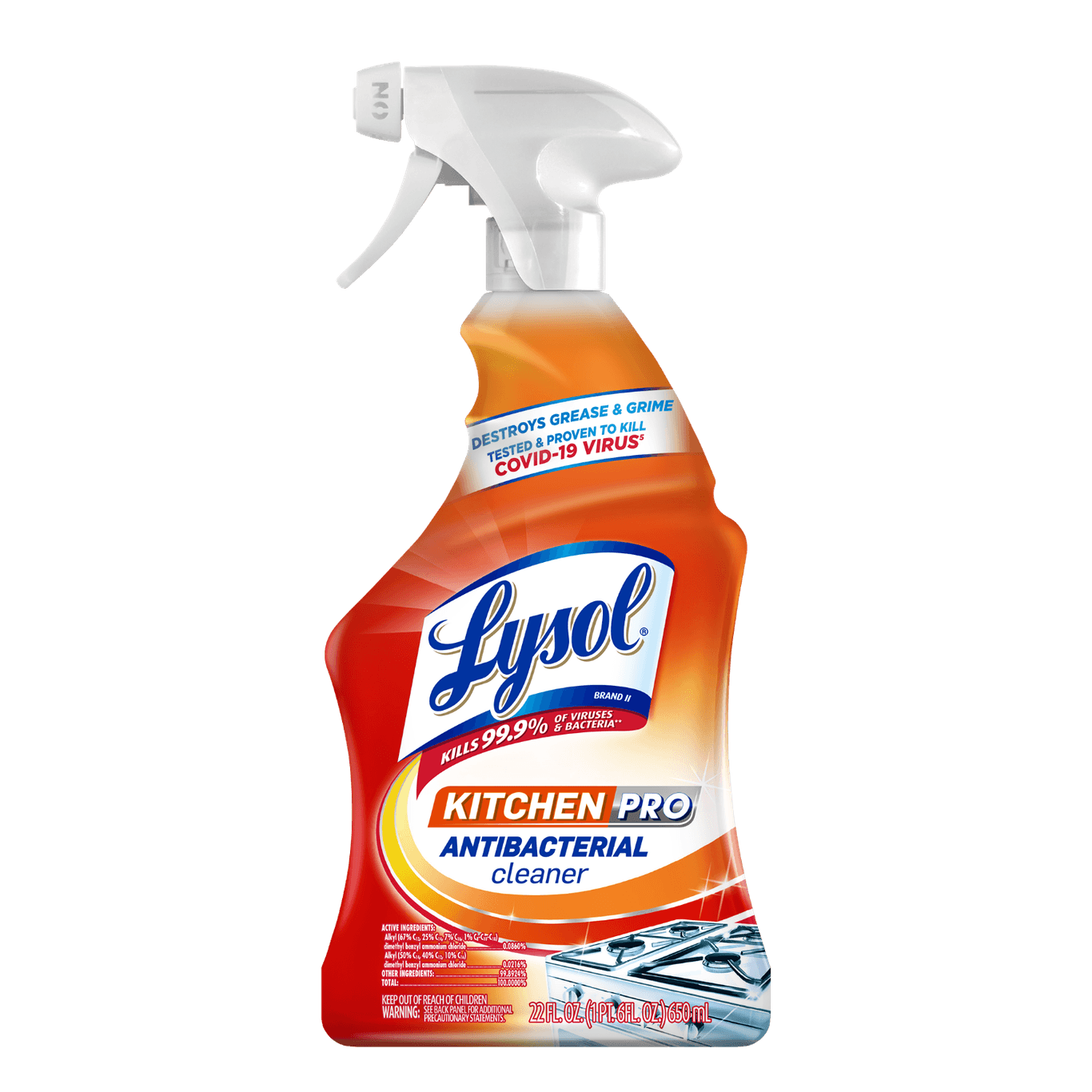 Kitchen Pro Antibacterial Cleaner Trigger 22 oz. | Lysol US