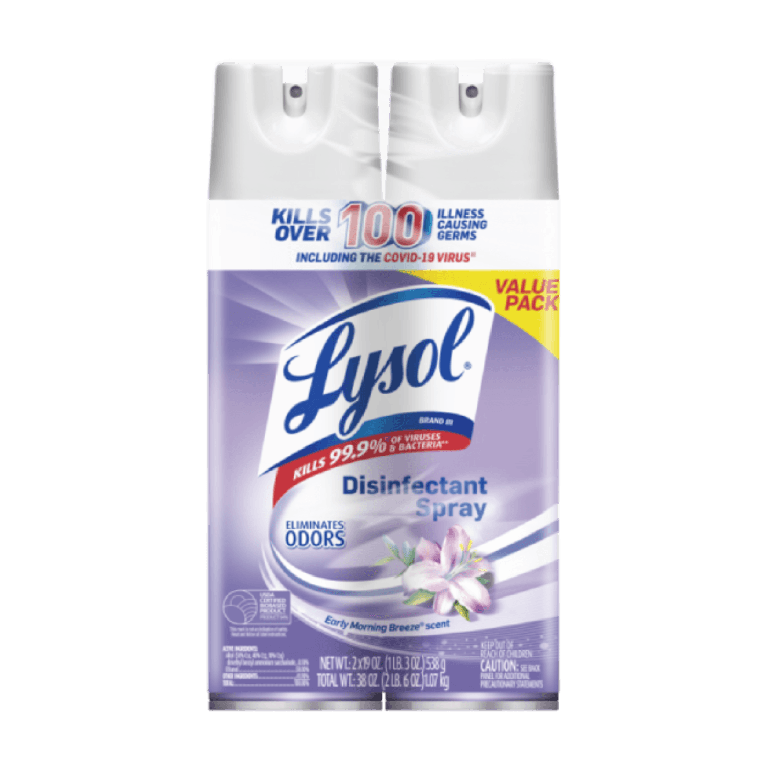 Disinfectant Spray Early Morning Breeze™ 2x19oz | Lysol US
