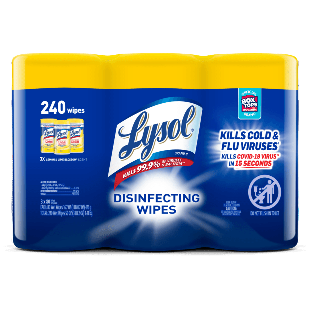 Disinfecting Wipes Lemon & Lime Blossom® 3x80 ct. | Lysol US