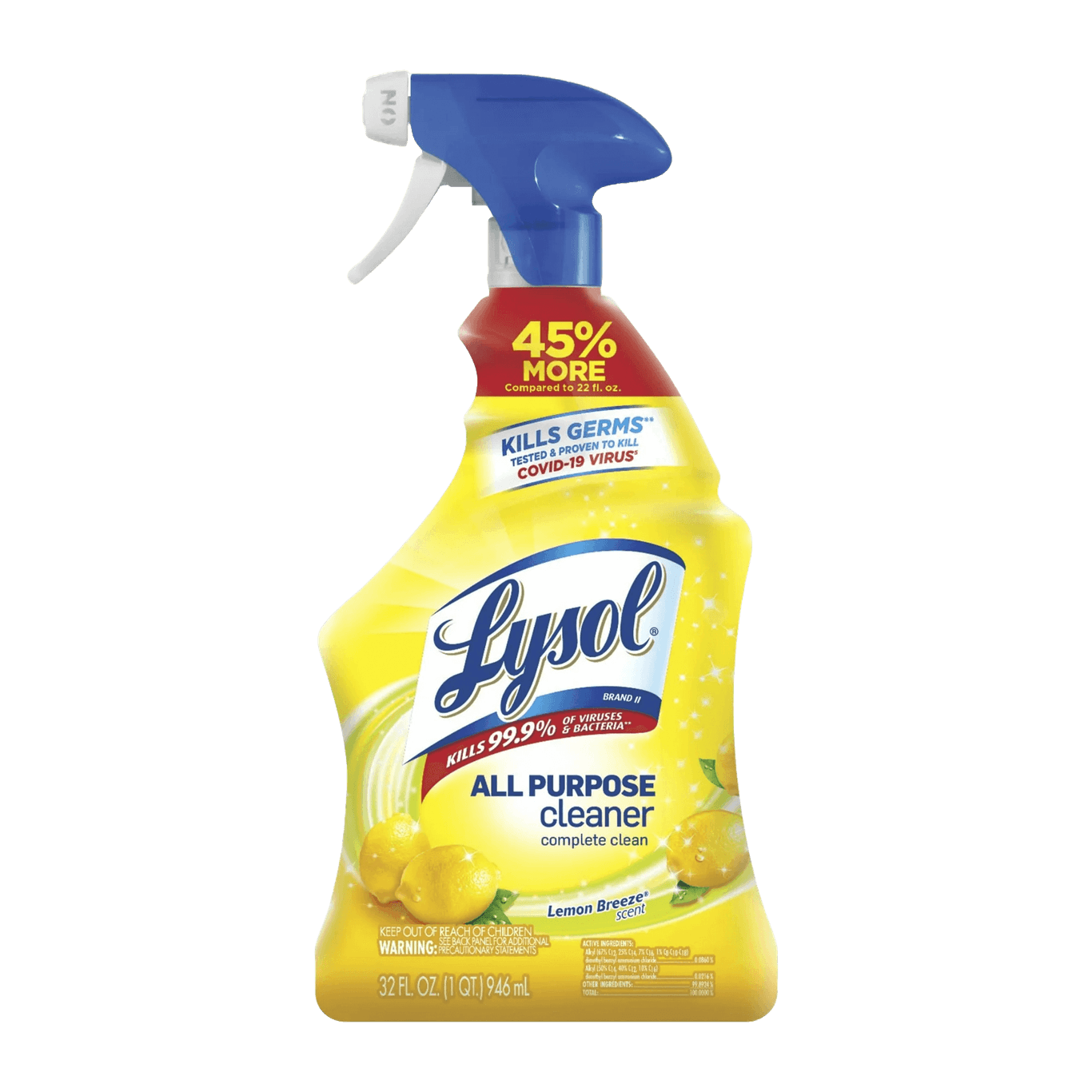 LYSOL® All Purpose Cleaner - Trigger Lemon Breeze® 12/32 oz. | Lysol US